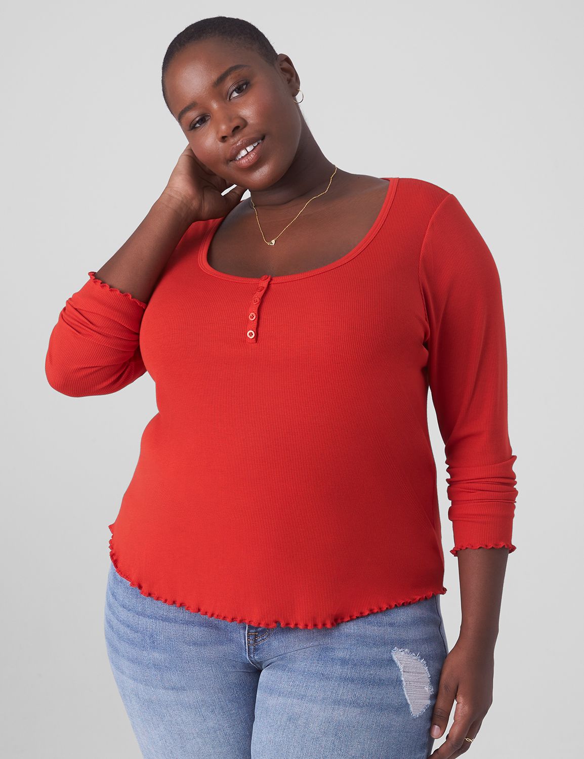 Classic Long Sleeve Scoop Neck Henl | LaneBryant