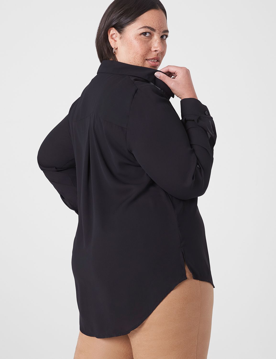 Classic Long Sleeve Button Front Po