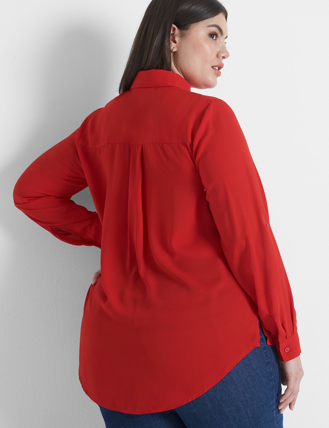 Classic Long Sleeve Button Front Po