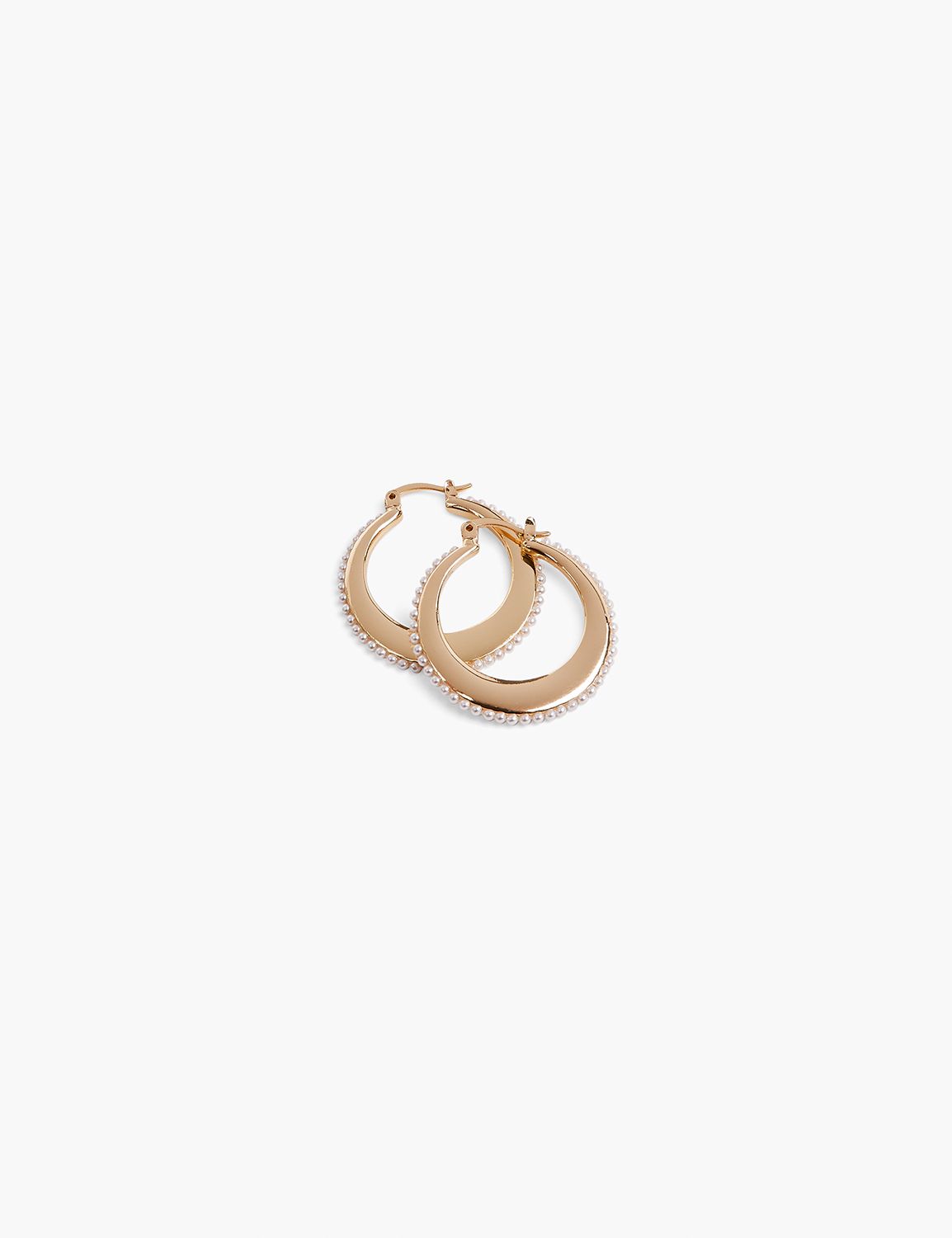 Pearl Flat Hoop Earring