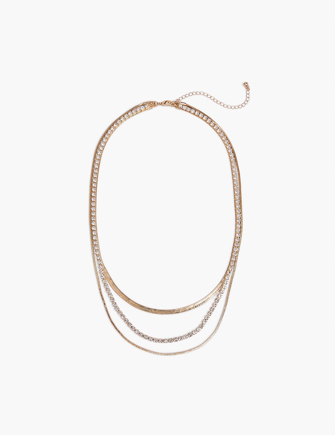 Delicate Layered Pave Chain Necklac