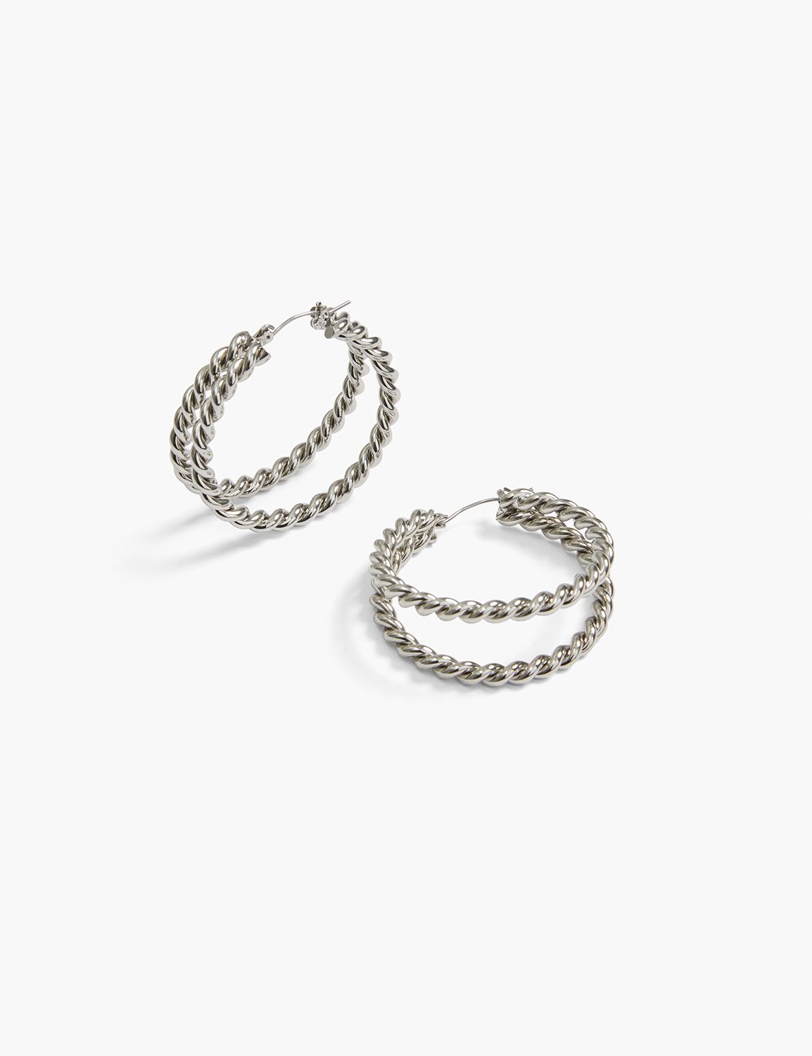 Double Chain Metal Hoop Earring