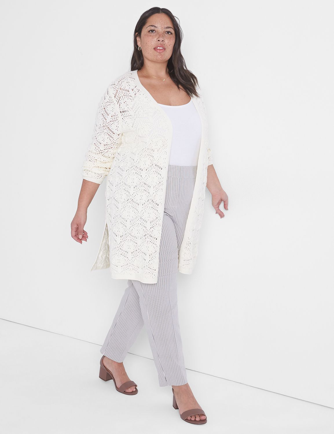 Classic Long Sleeve Open Front Lace