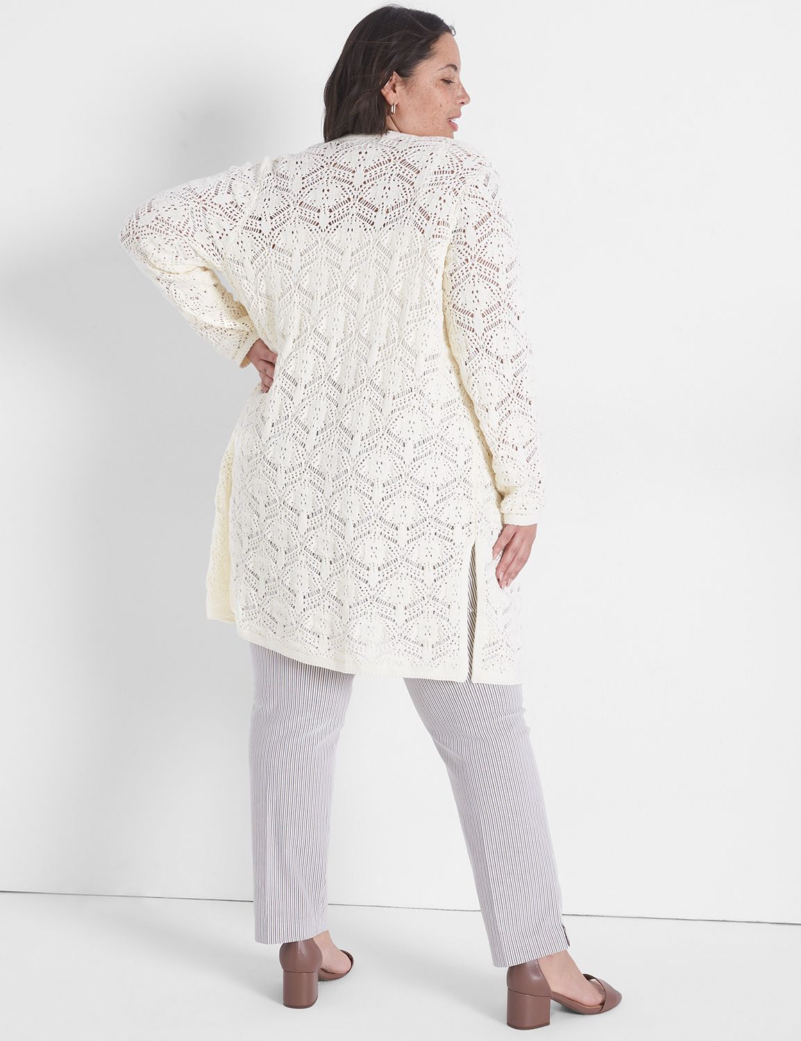 Classic Long Sleeve Open Front Lace