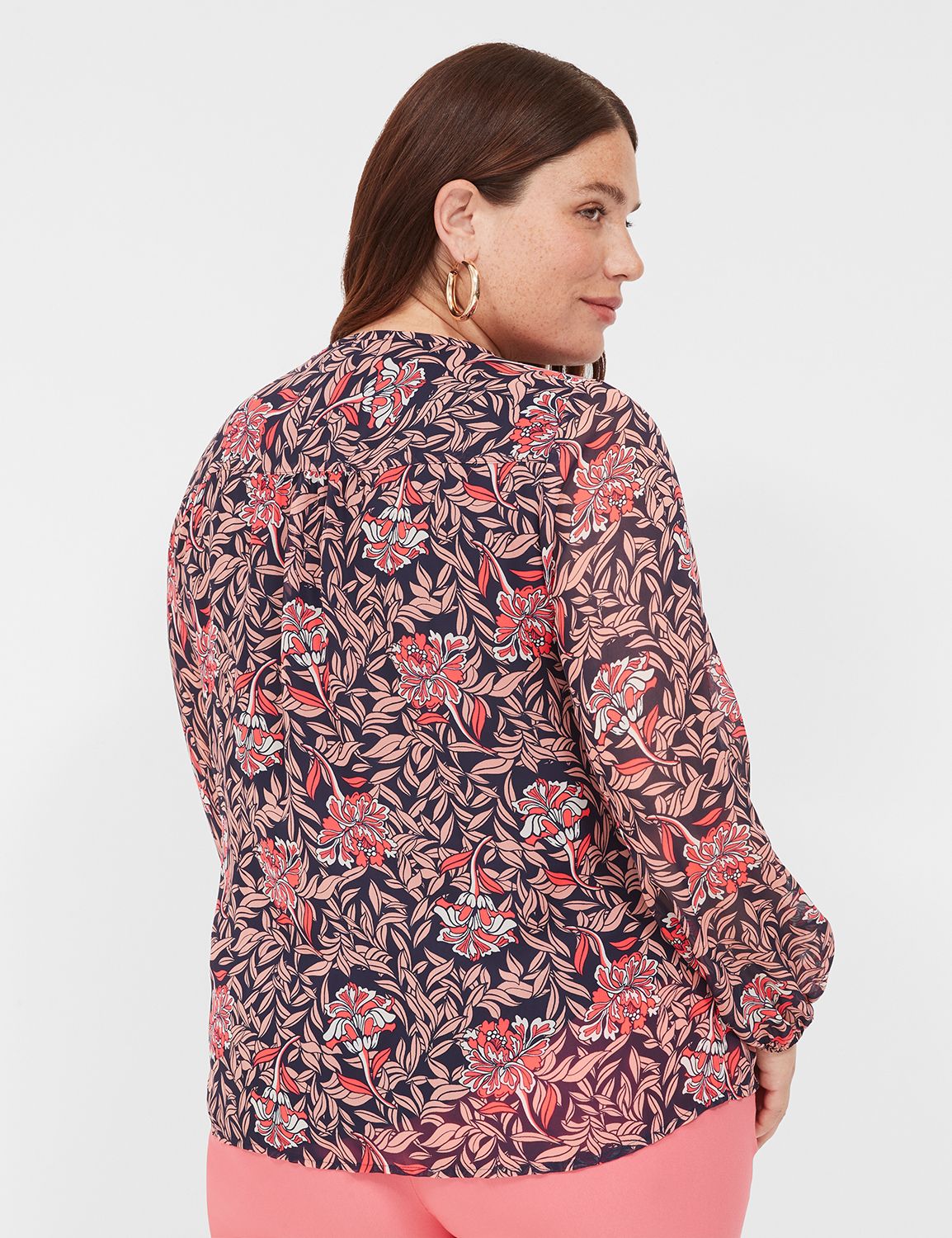 classic long sleeve pin-tuck crew n | LaneBryant