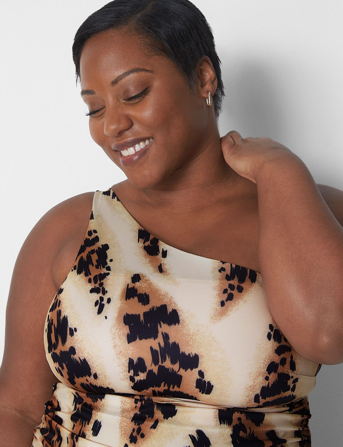 Plus Size | Fitted No-Wire One-Shoulder Swim Tankini | LaneBryant