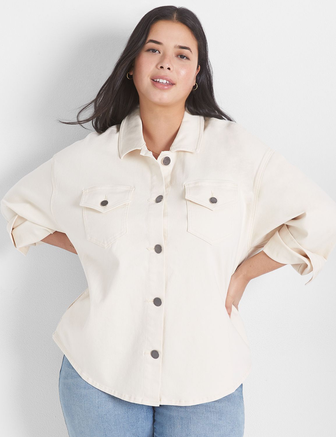 Oversized Denim Shacket | LaneBryant
