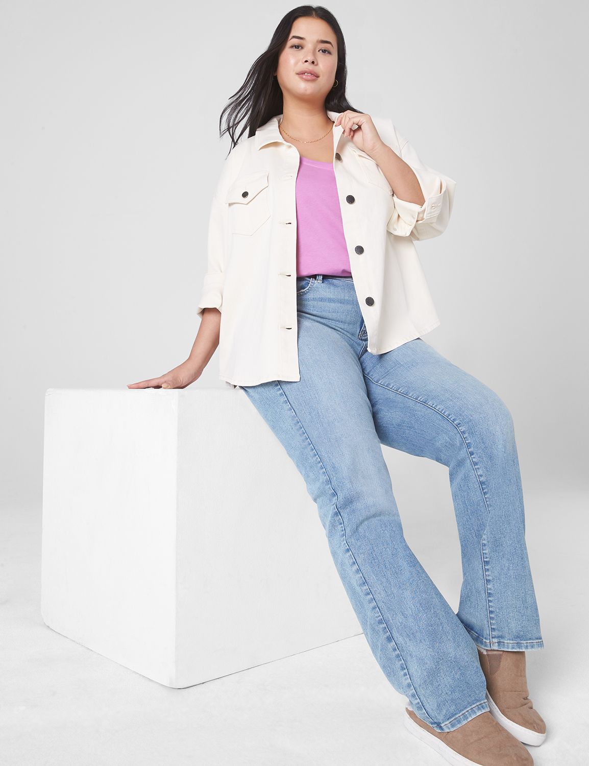 Oversized Denim Shacket | LaneBryant