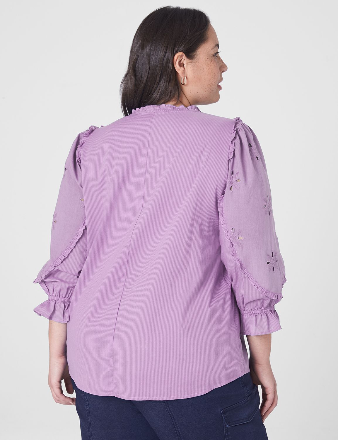 Classic 3/4 Sleeve Split Neck Eyele | LaneBryant