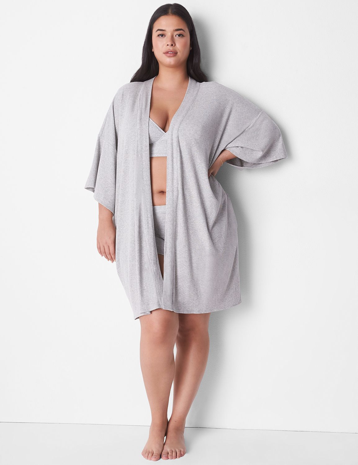 Rib Kimono Robe 1131577 S | LaneBryant