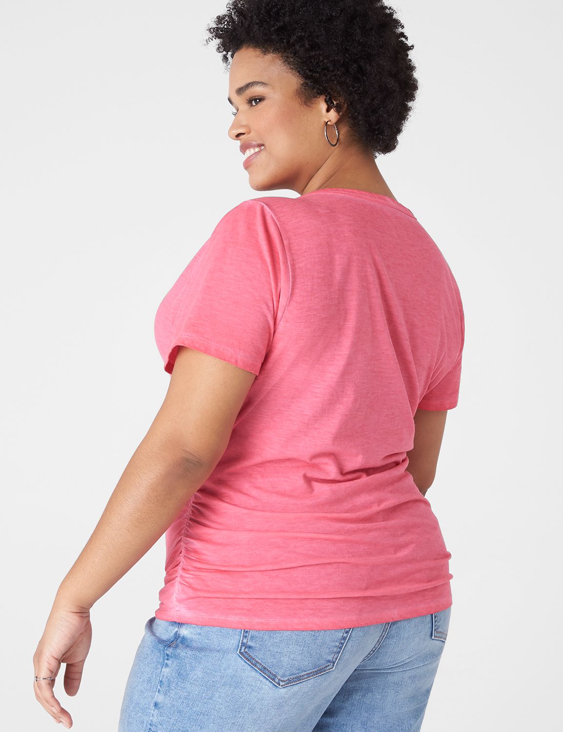 Classic Short Sleeve Vee Neck Side | LaneBryant