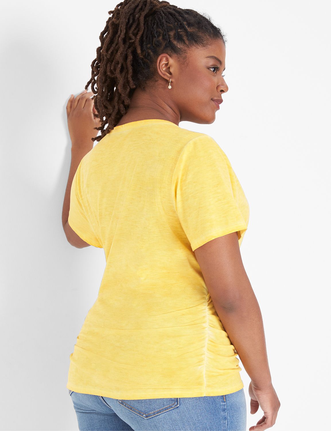 Classic Short Sleeve Vee Neck Side | LaneBryant