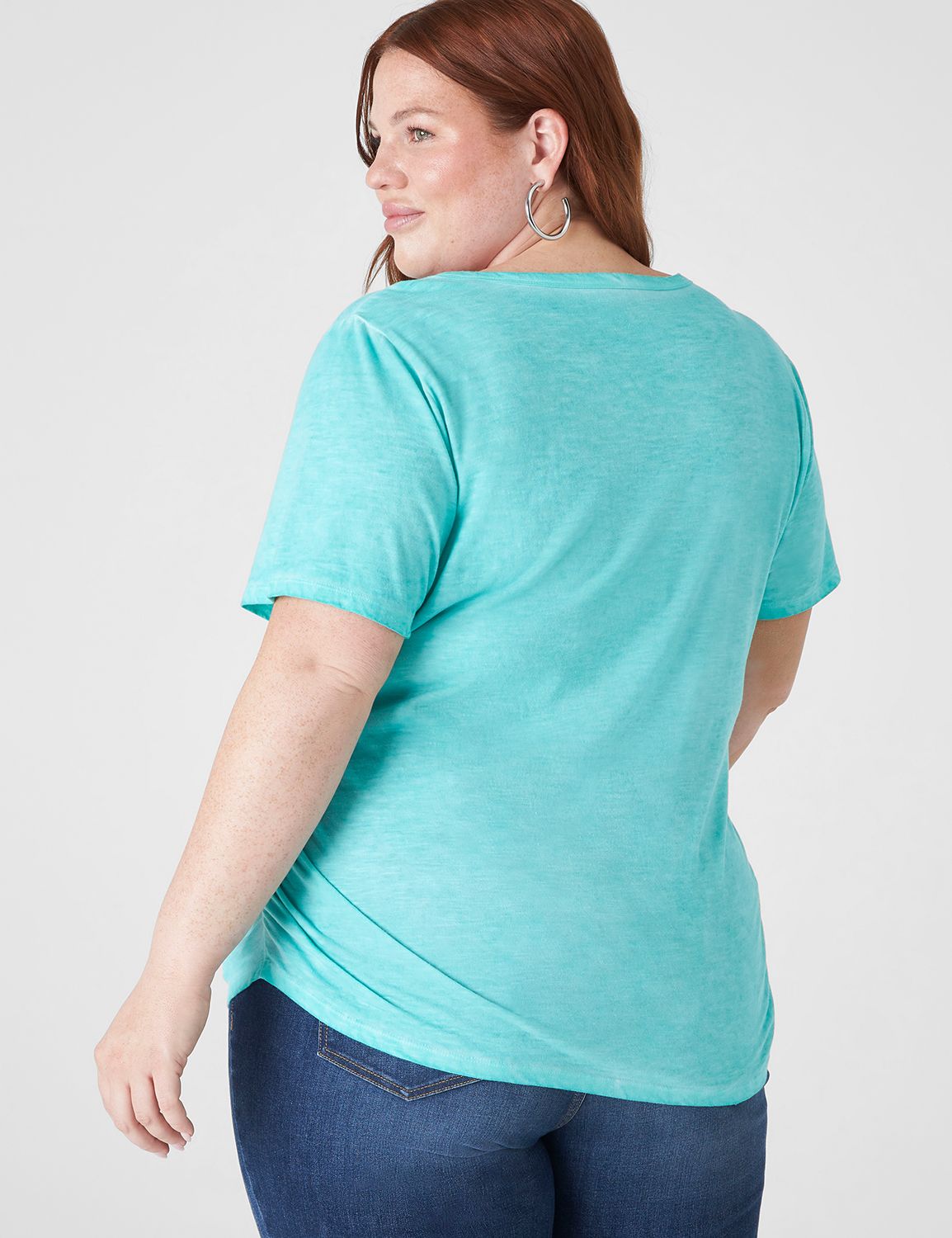 Classic Short Sleeve Vee Neck Side | LaneBryant