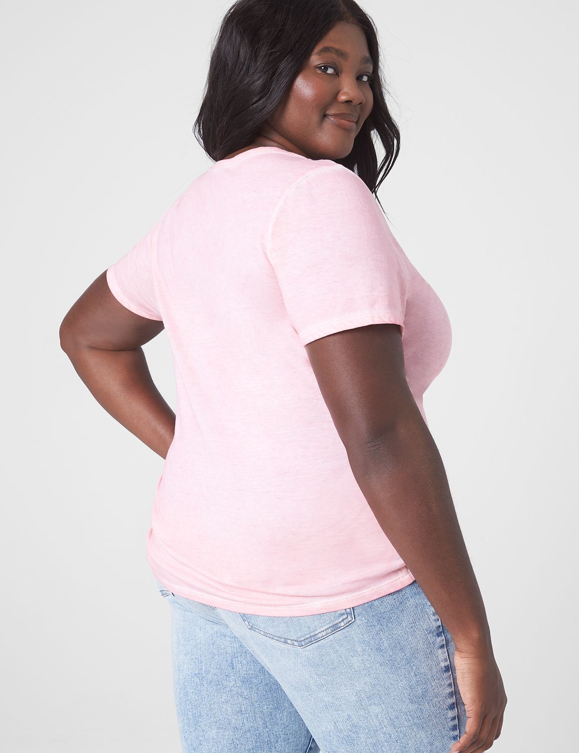 Classic Short Sleeve Vee Neck Side | LaneBryant