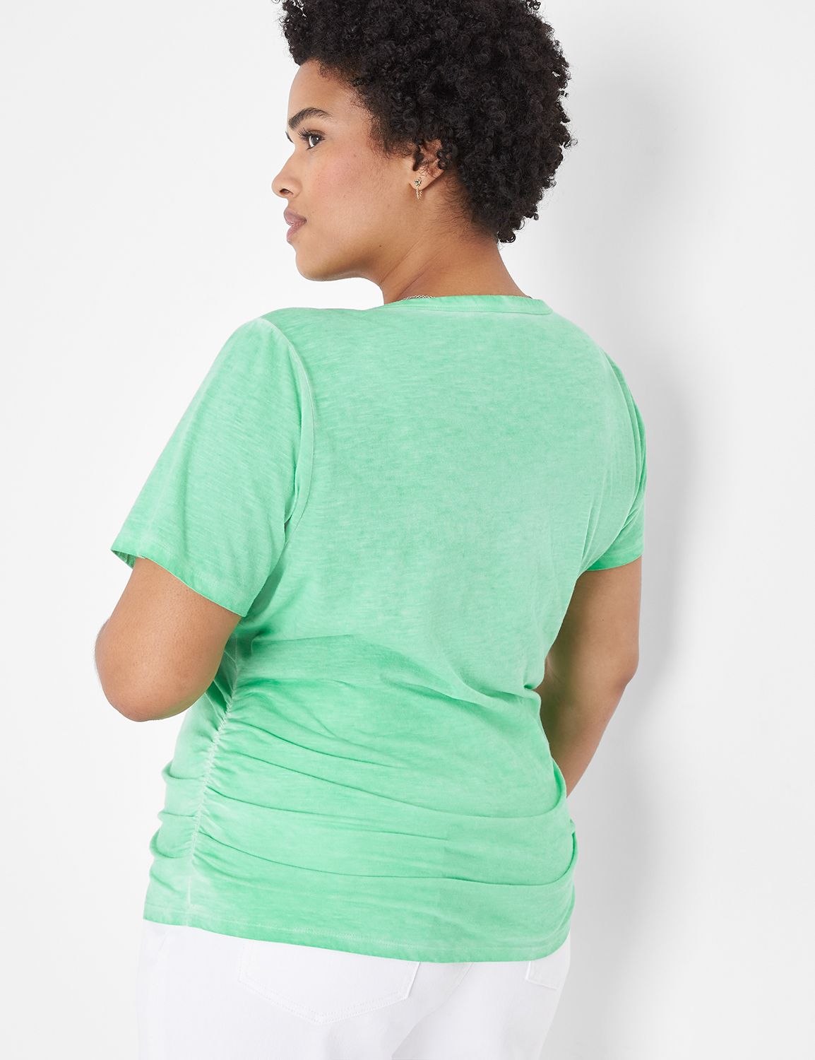 Classic Short Sleeve Vee Neck Side | LaneBryant