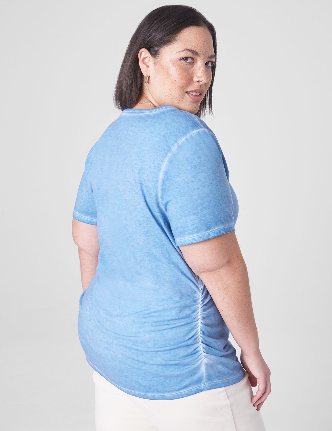 Classic Short Sleeve Vee Neck Side | LaneBryant