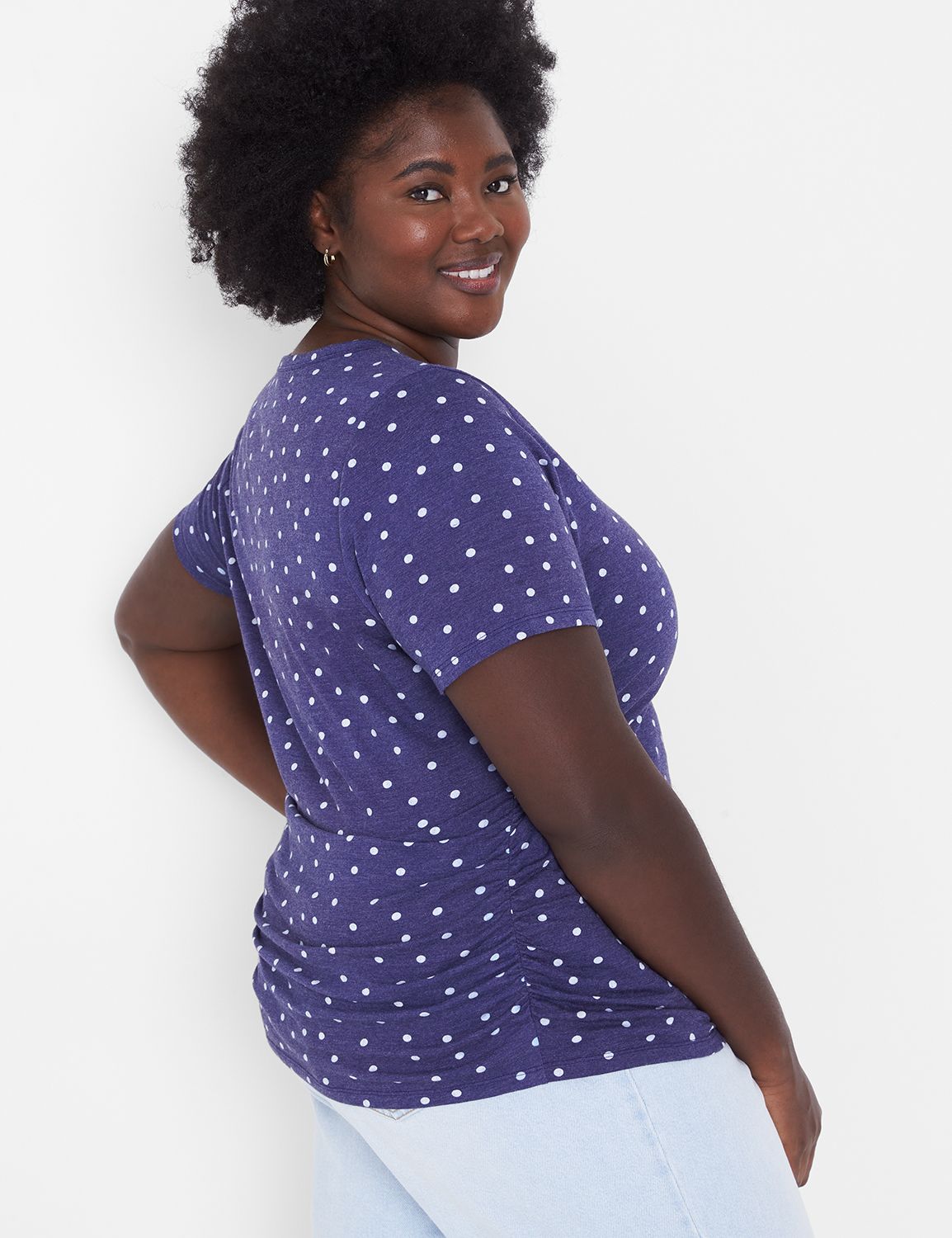 Classic Short Sleeve Vee Neck Side | LaneBryant