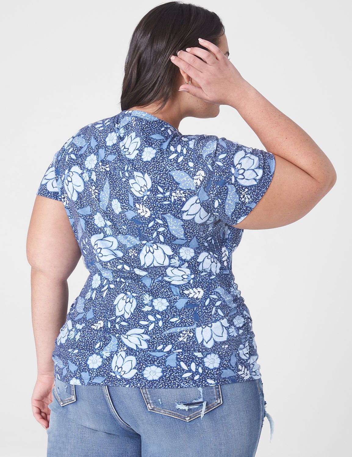 Classic Short Sleeve Vee Neck Side | LaneBryant