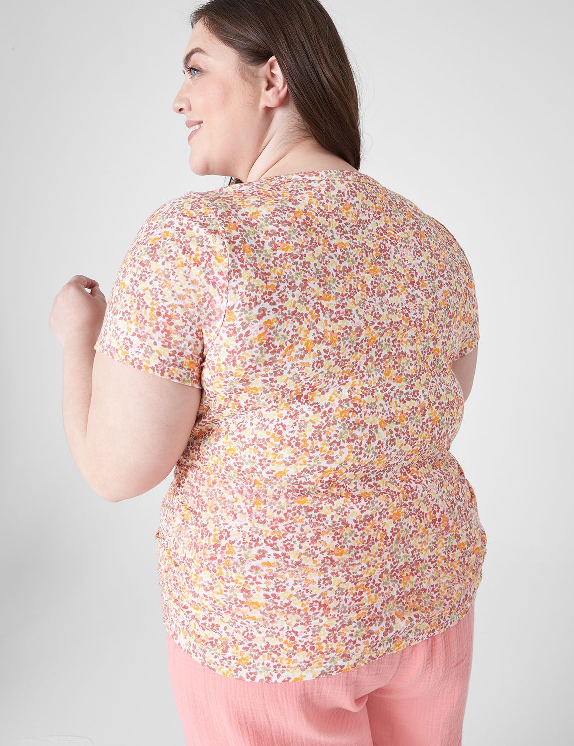 Classic Short Sleeve Vee Neck Side | LaneBryant