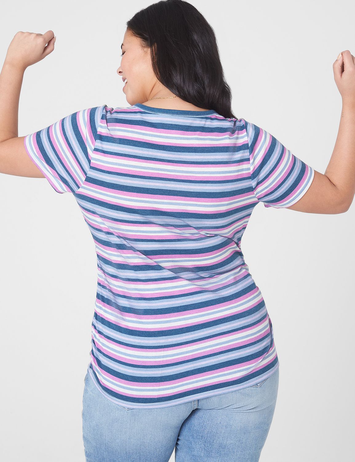 Classic Short Sleeve Vee Neck Side | LaneBryant