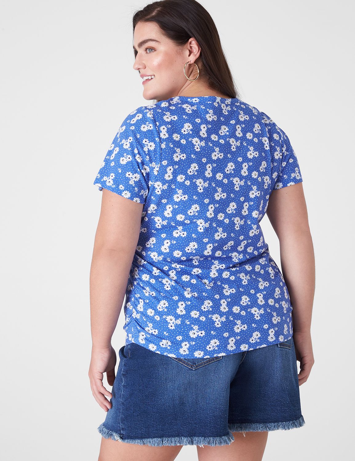 Classic Short Sleeve Vee Neck Side | LaneBryant