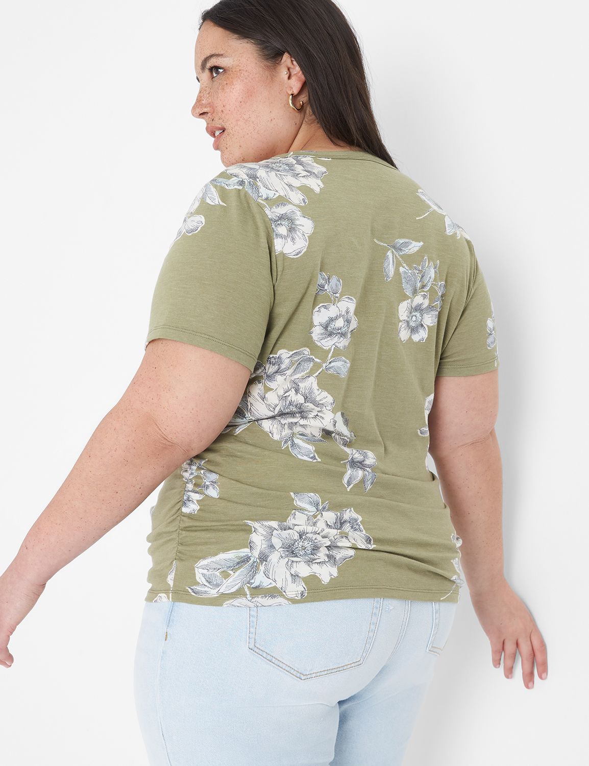 Classic Short Sleeve Vee Neck Side | LaneBryant