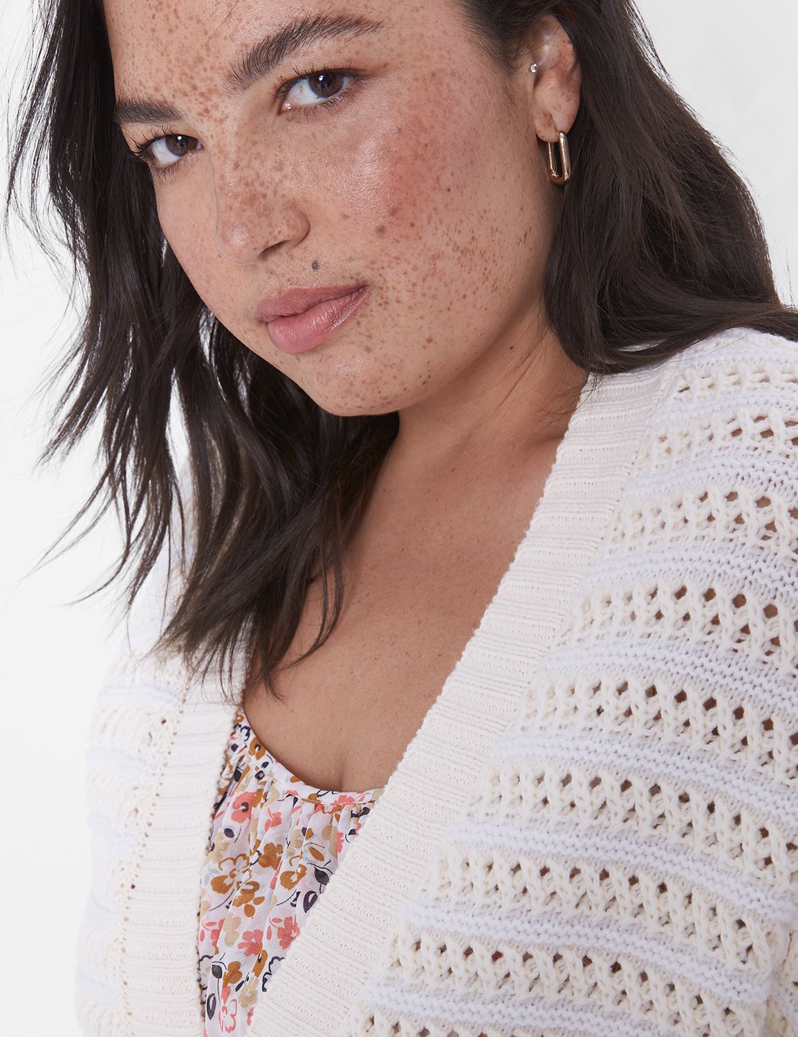 Open-Front Stitch Cardigan