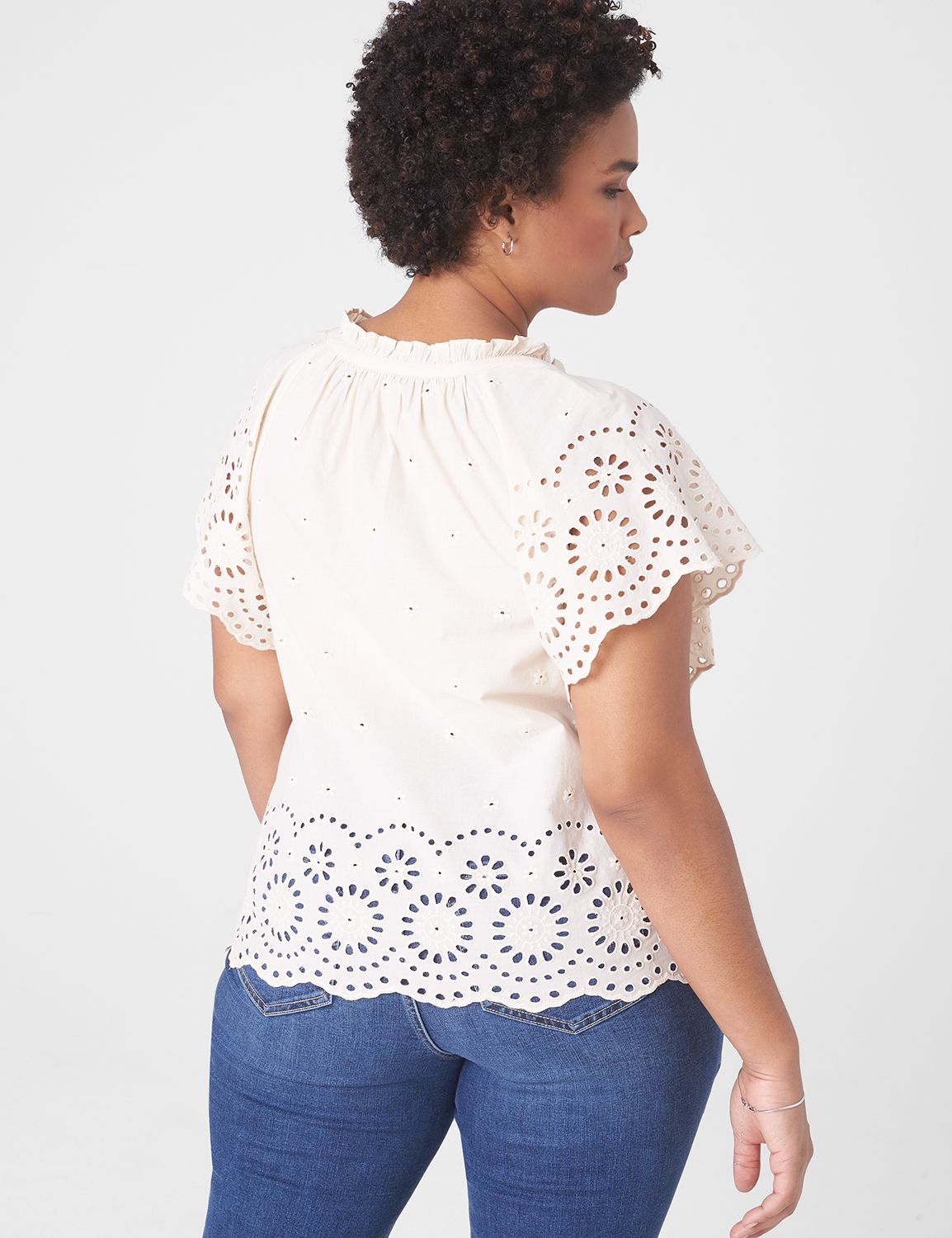 Raglan Scallop Hem Ruffle Neckline | LaneBryant