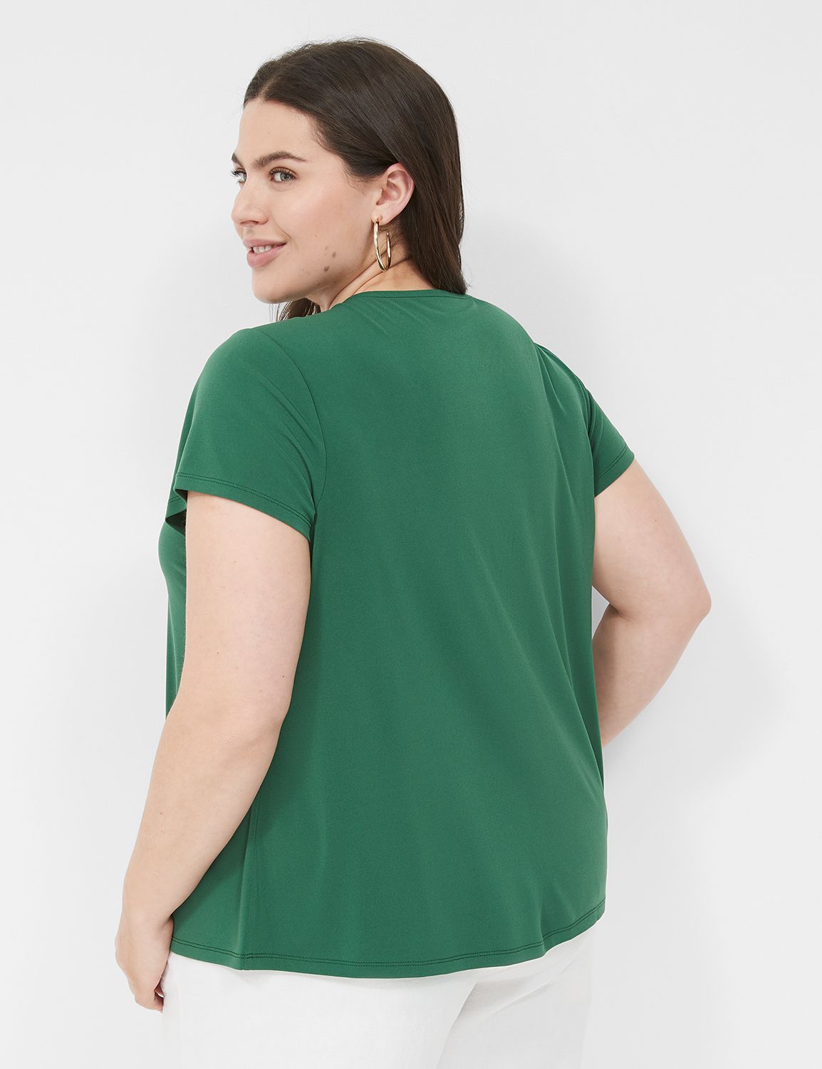 Cap Sleeve Dolman VNeck Matte Jerse | LaneBryant