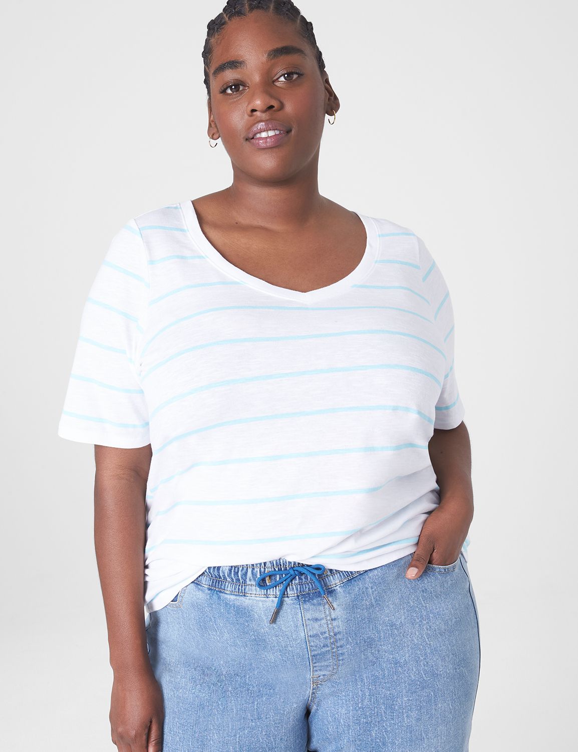 Classic Perfect Sleeve Vneck Tee Si | LaneBryant