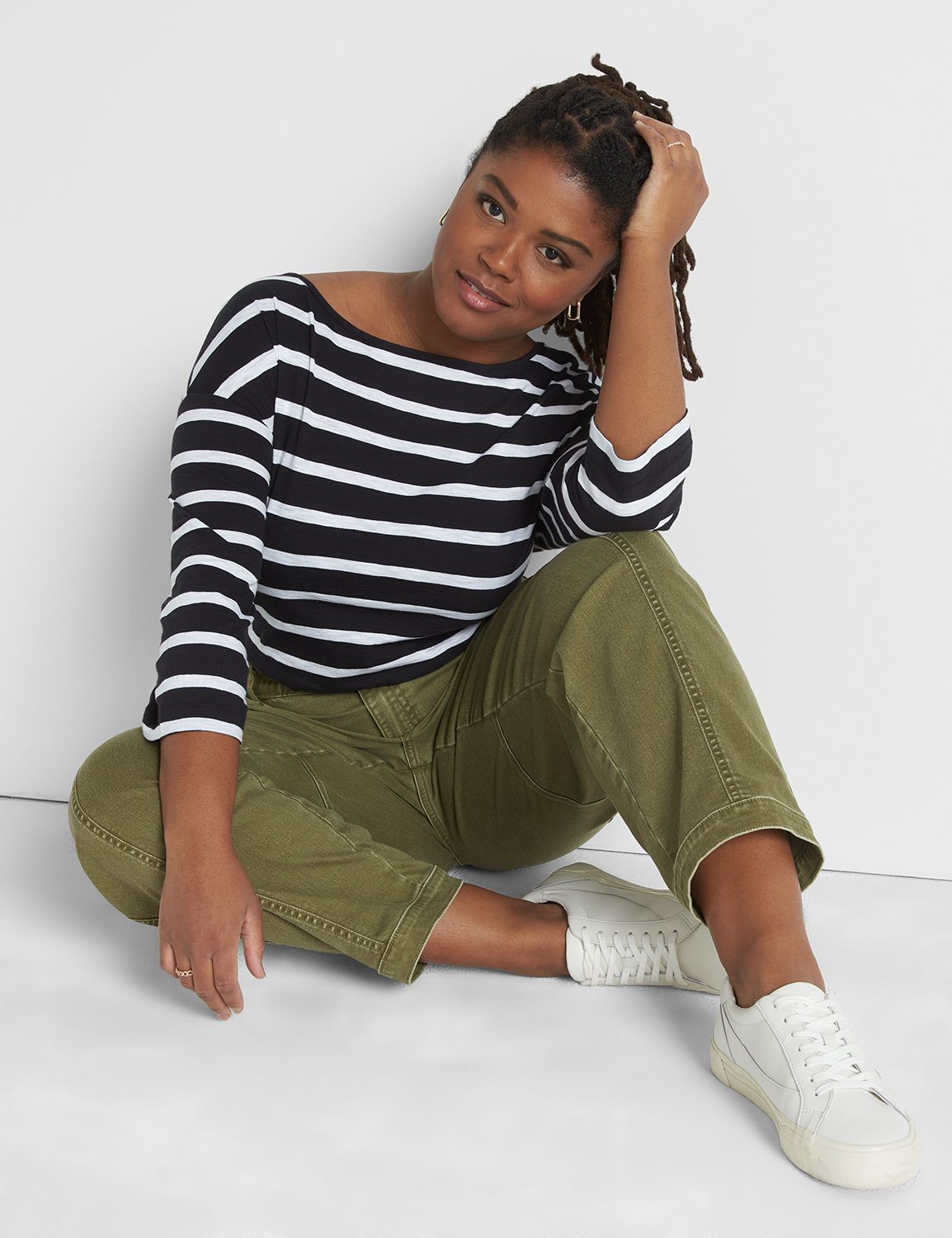 Classic 3/4 Sleeve Boat Neck Sailor