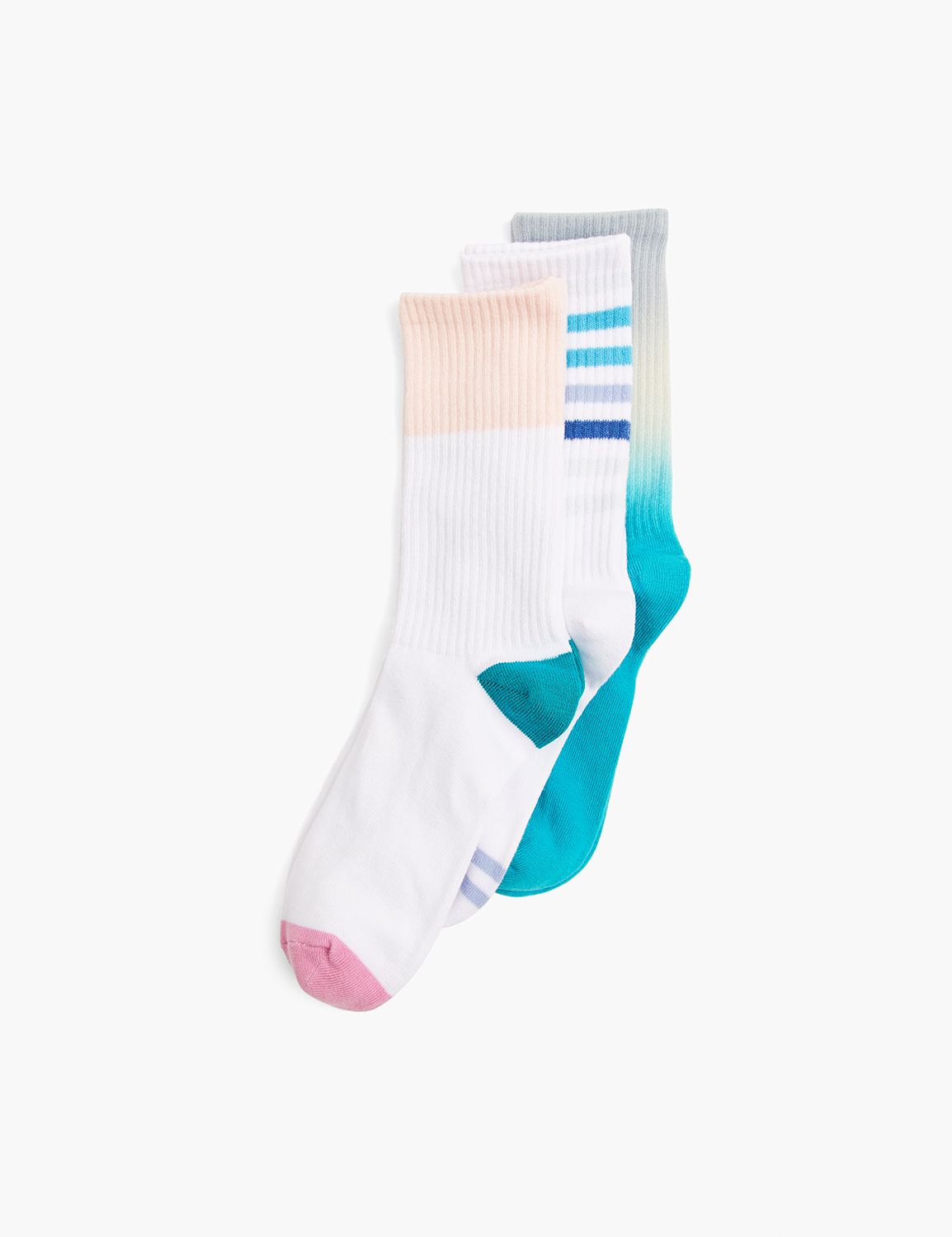 Crew 3 Pack Ombre, Colorblock, Stri | LaneBryant