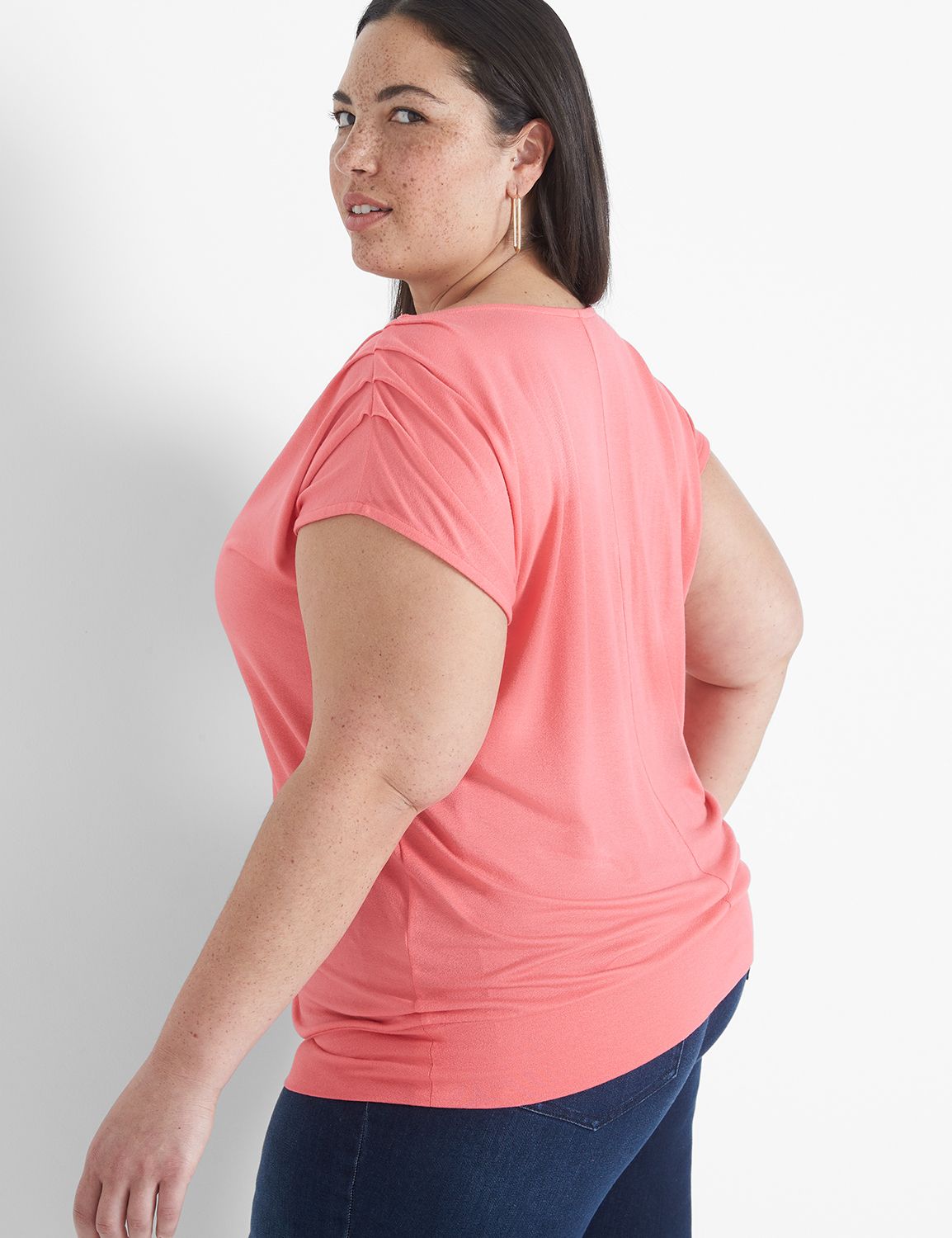 Classic Cap Sleeve V Neck Banded Bo | LaneBryant
