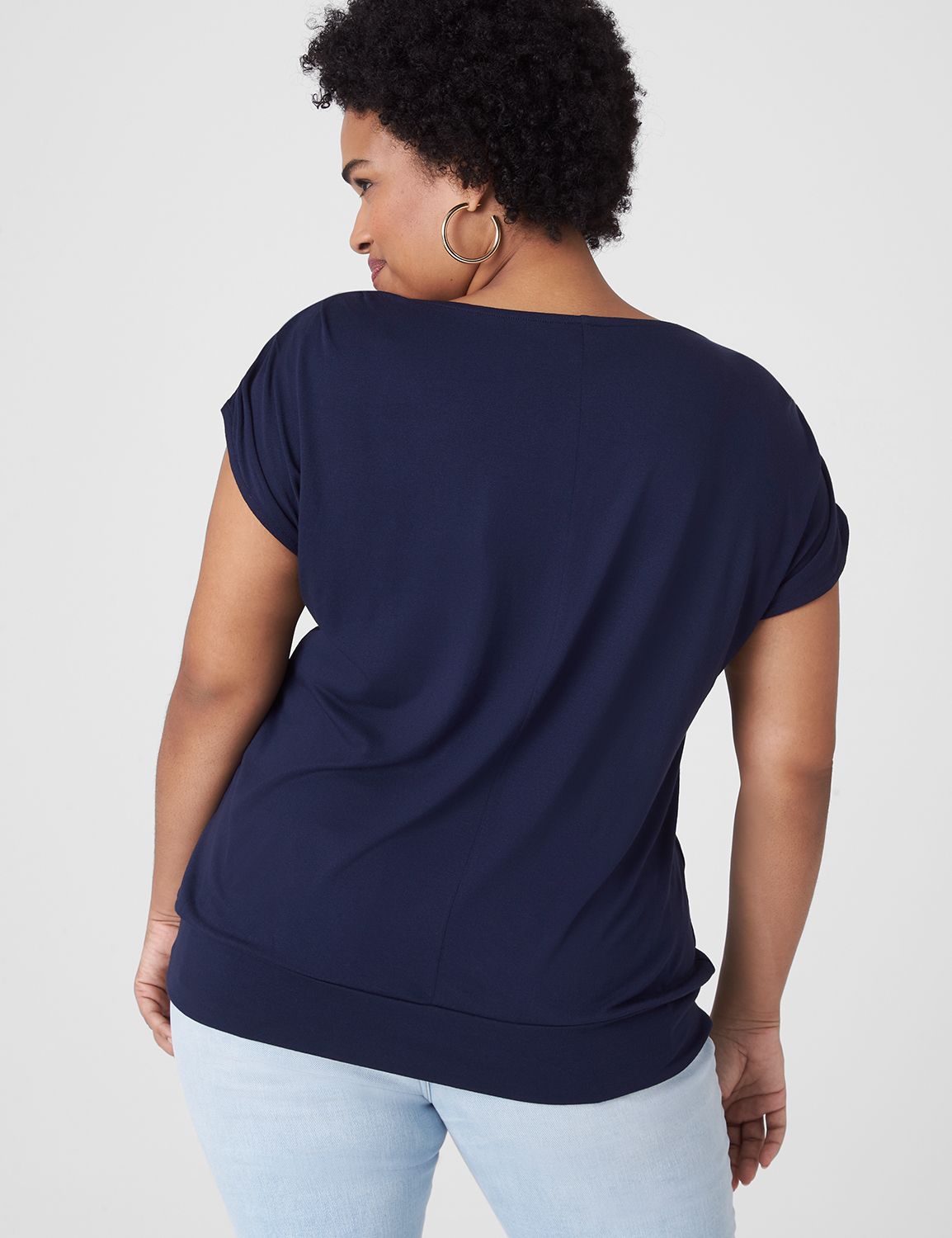 Classic Cap Sleeve V Neck Banded Bo | LaneBryant