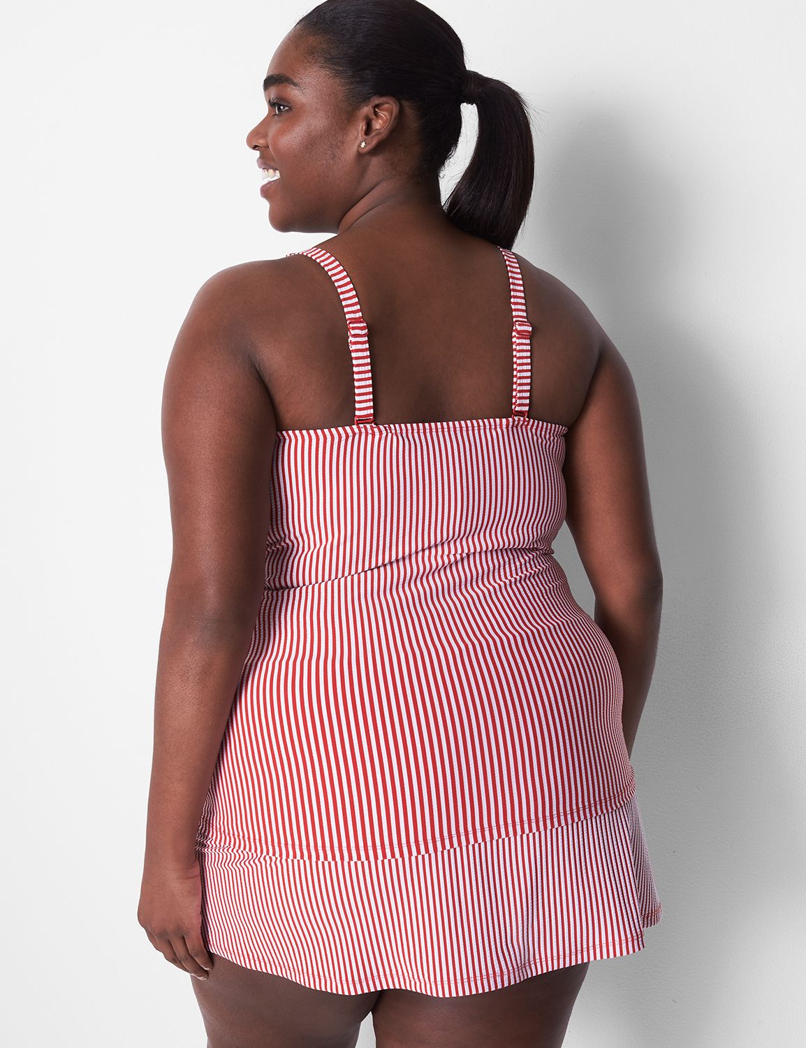 Plus Size | Seersucker UW Fitted Tankini | LaneBryant