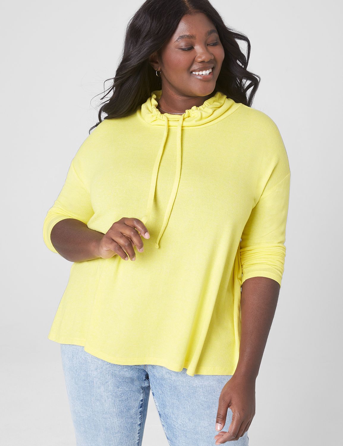 Swing Long Sleeve Funnel Neck Drape | LaneBryant