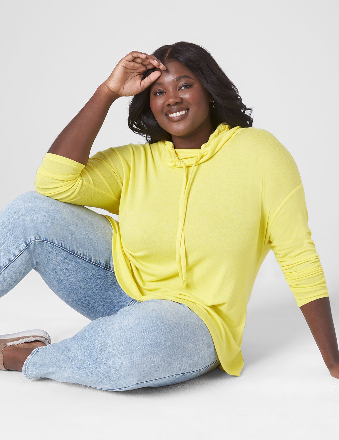 Swing Long Sleeve Funnel Neck Drape | LaneBryant