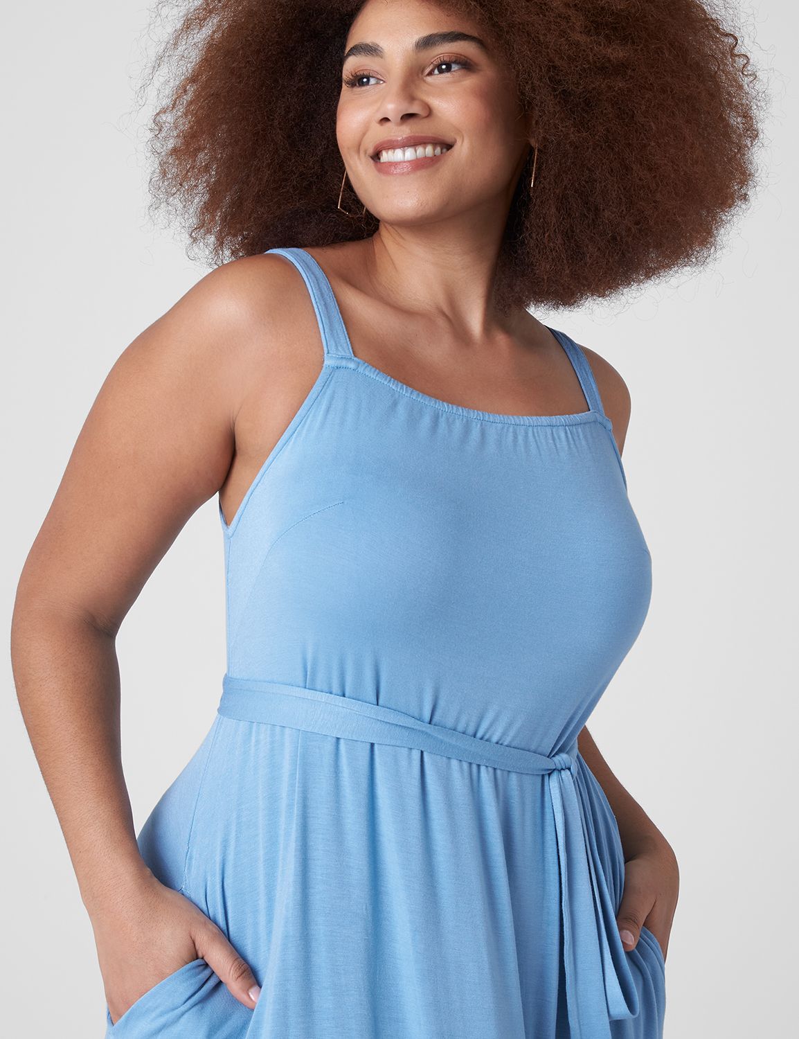 Sleeveless High Square Neck Dip Dye