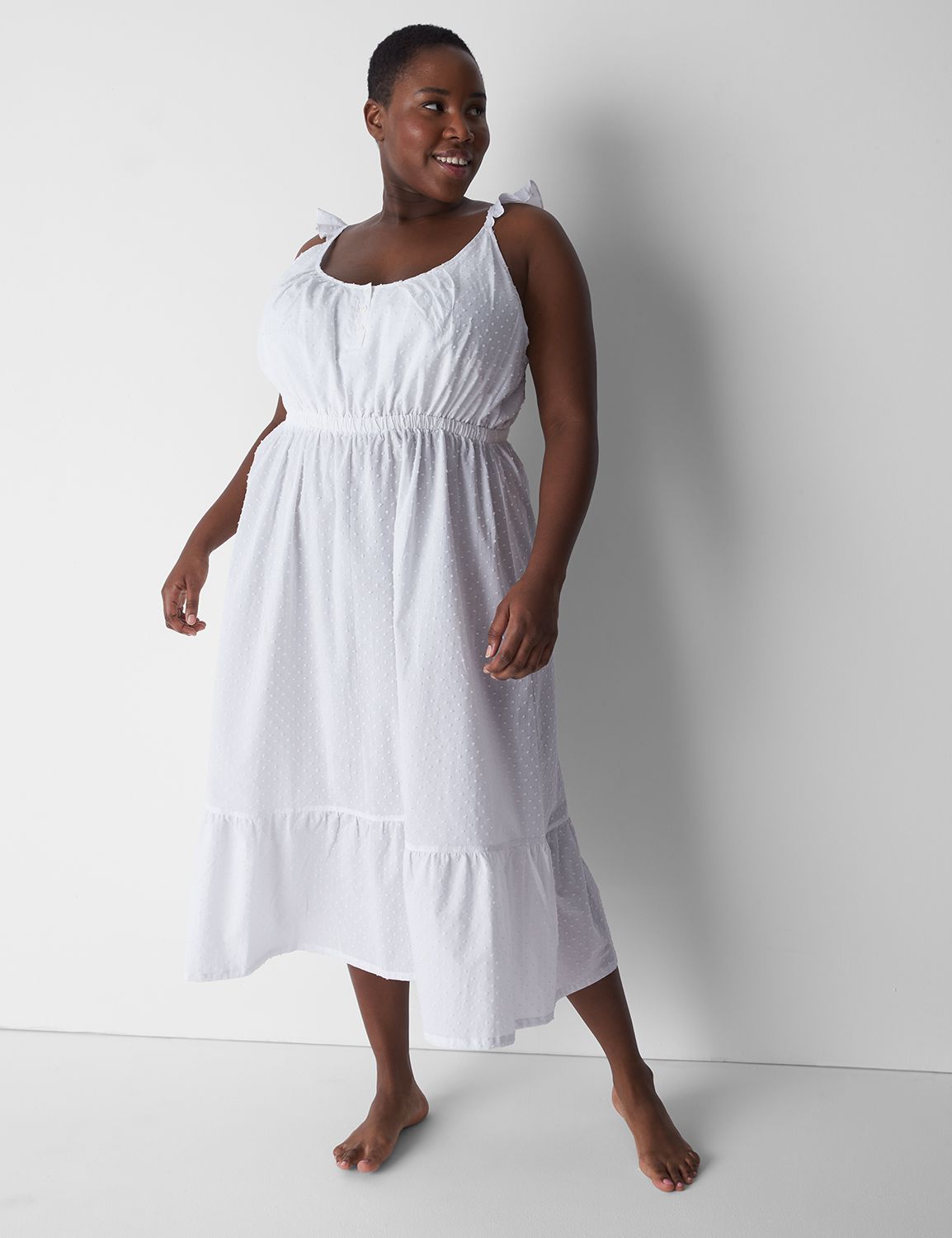 Woven Dobby Ruffle Maxi | LaneBryant