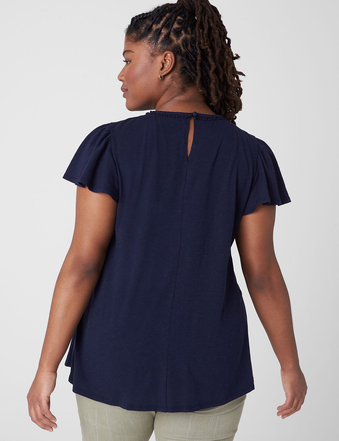 Swing Cap Flutter Sleeve High Lace | LaneBryant