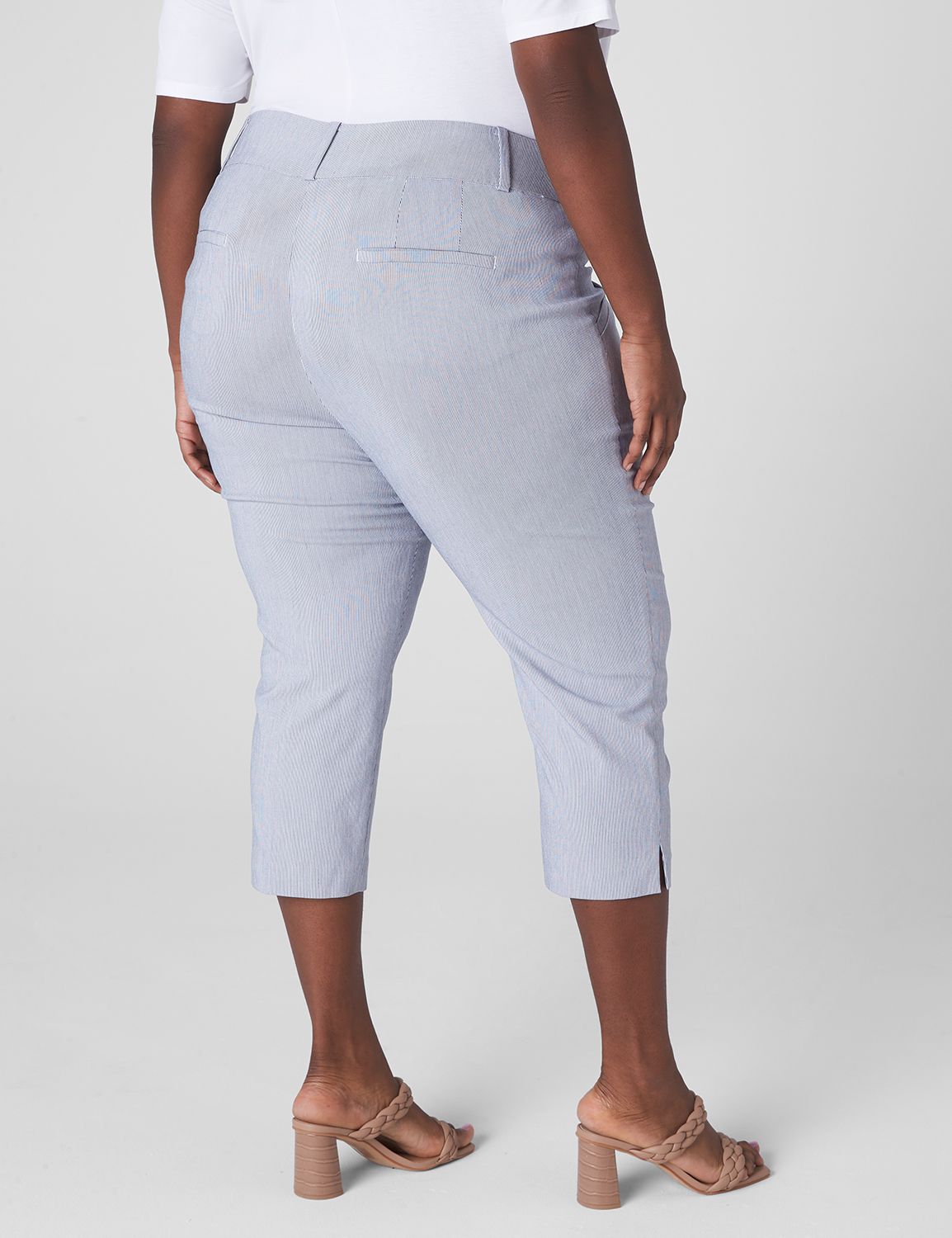 The 4-Season Slim Capri-Ticking Str | LaneBryant
