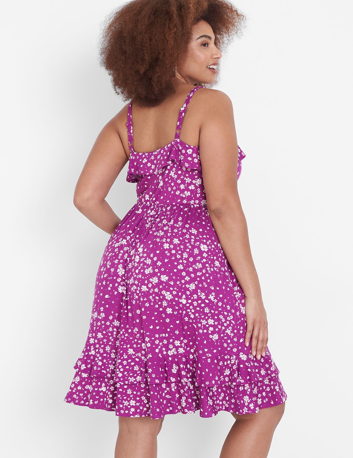 Ruffle Neck & Hem A-Line Dress