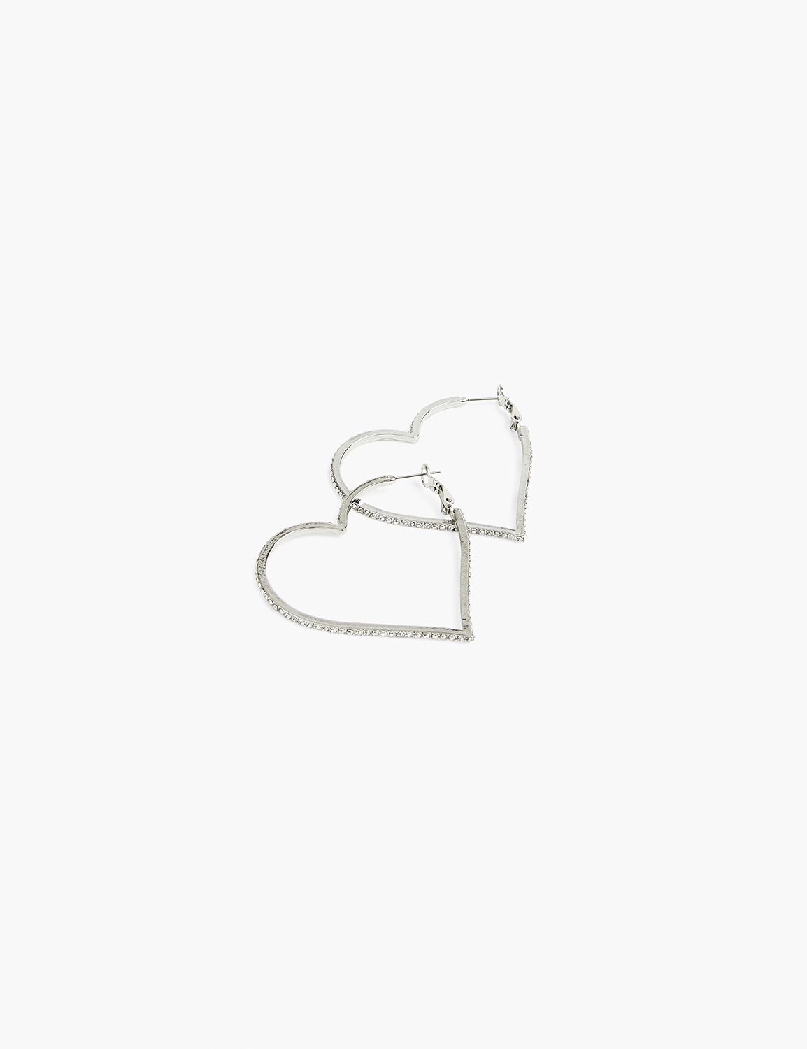 Pave Heart Hoop Earrings | LaneBryant