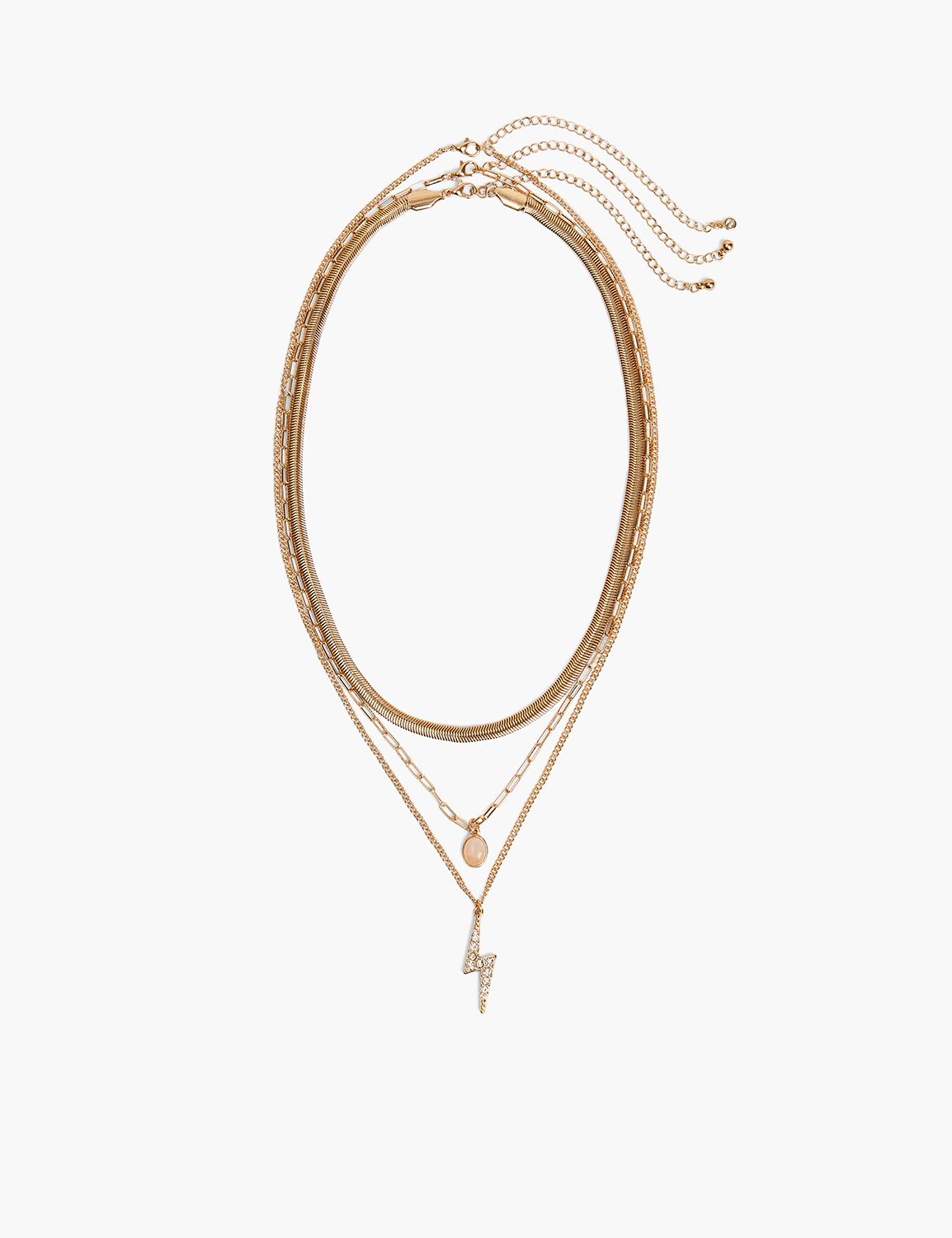 Lightning Bolt Multi Layer Necklace | LaneBryant