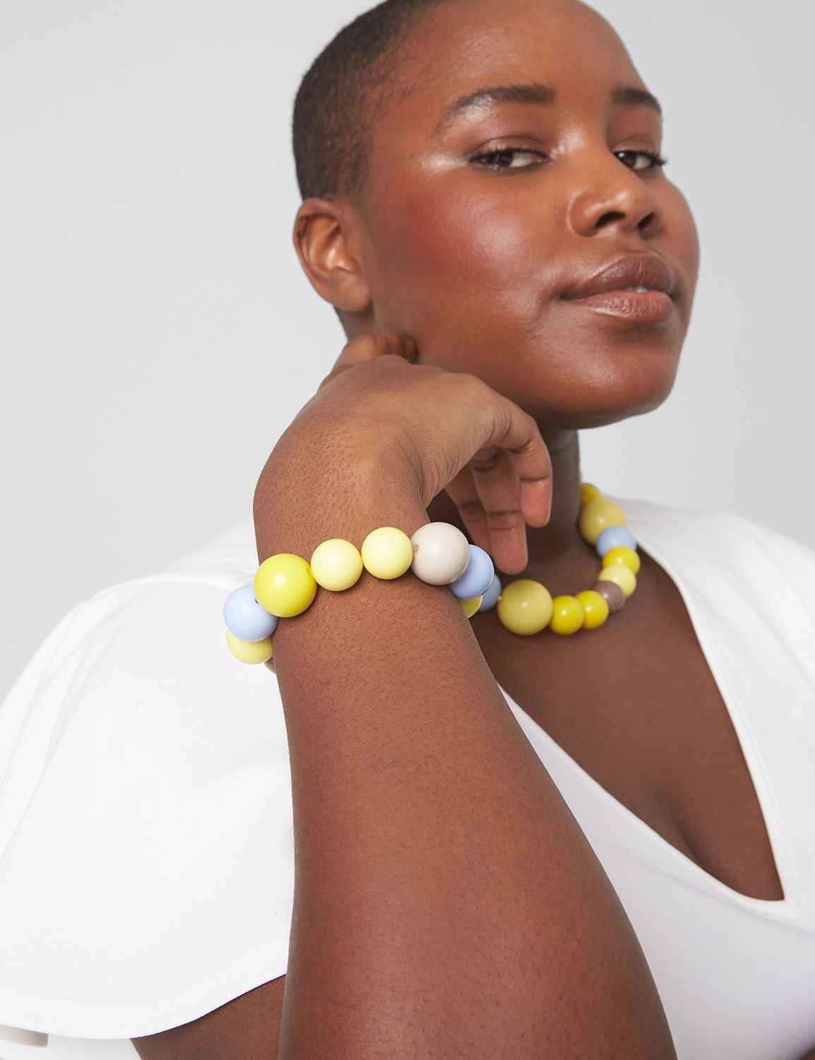 Yellow Oversized Beaded Bracelet | LaneBryant