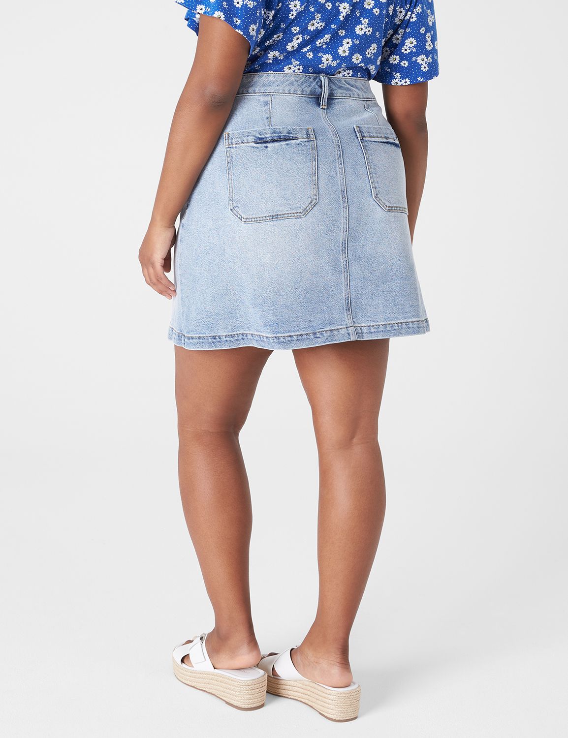 Denim Mini Skirt Light Wash 11342 Lanebryant