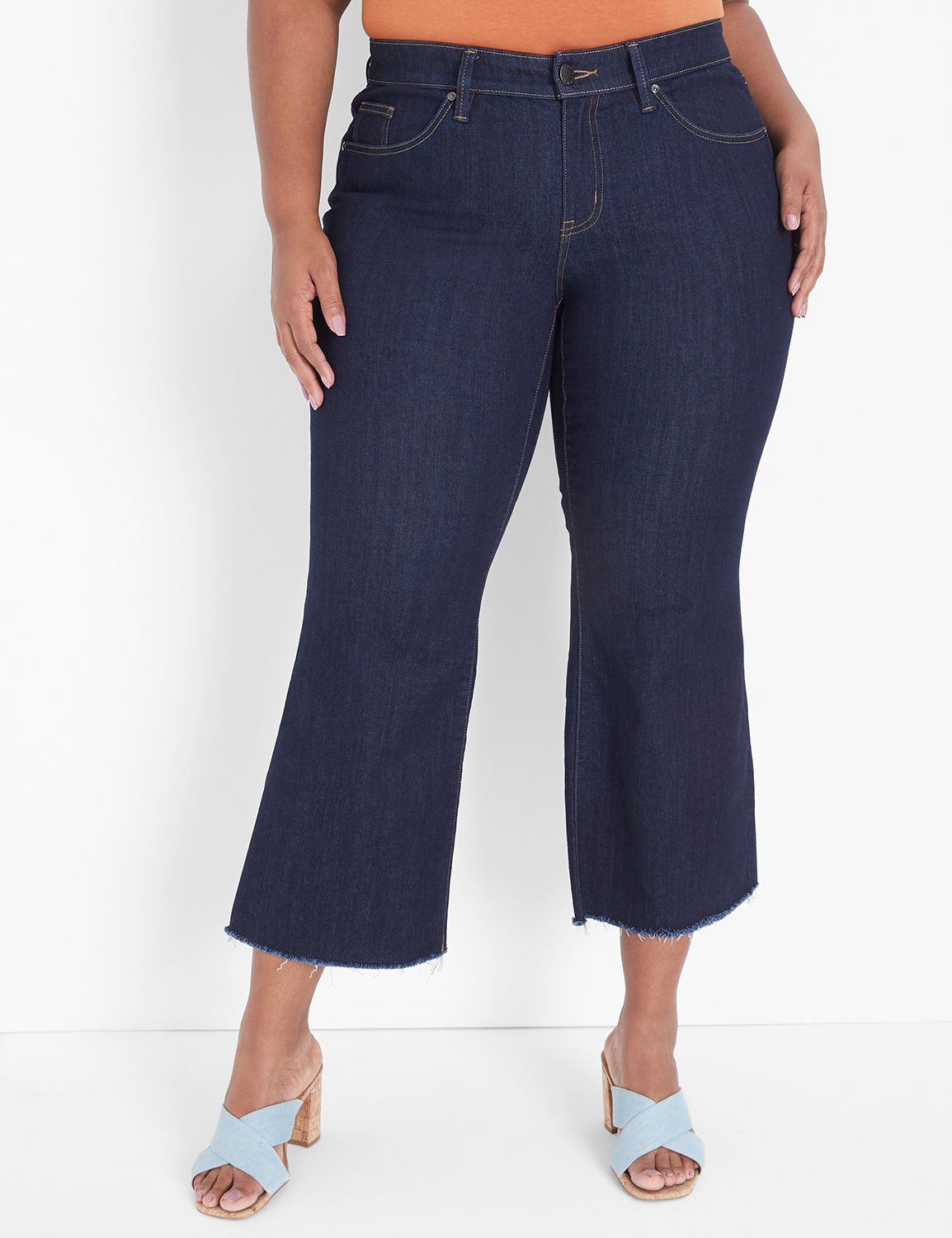 MID RISE CROP FLARE -RINSE WASH 11 | LaneBryant