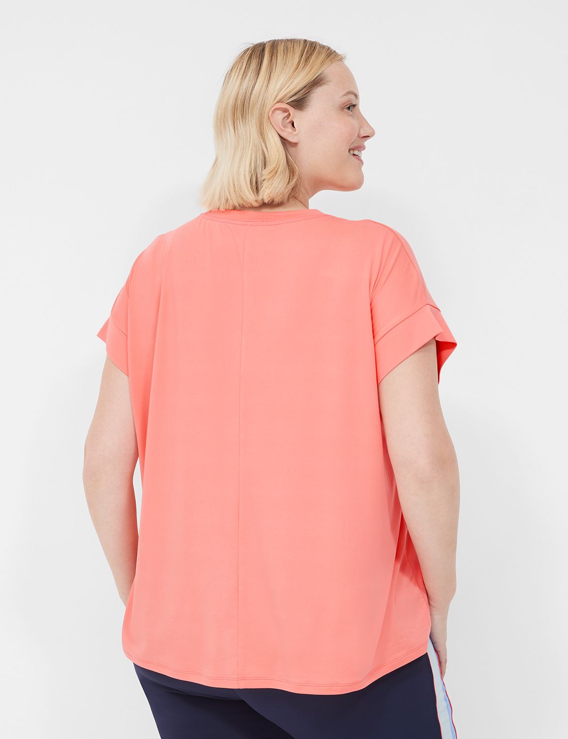 Short Sleeve Crew Neckline Recycled | LaneBryant