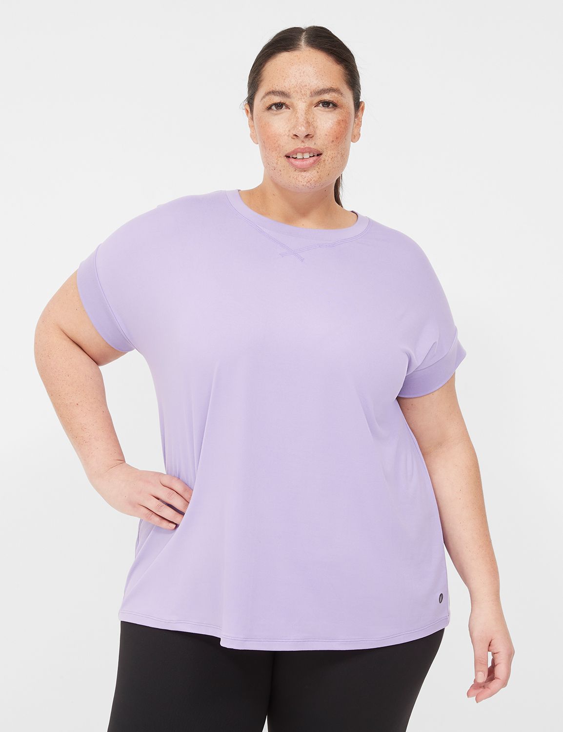 Short Sleeve Crew Neckline Recycled | LaneBryant