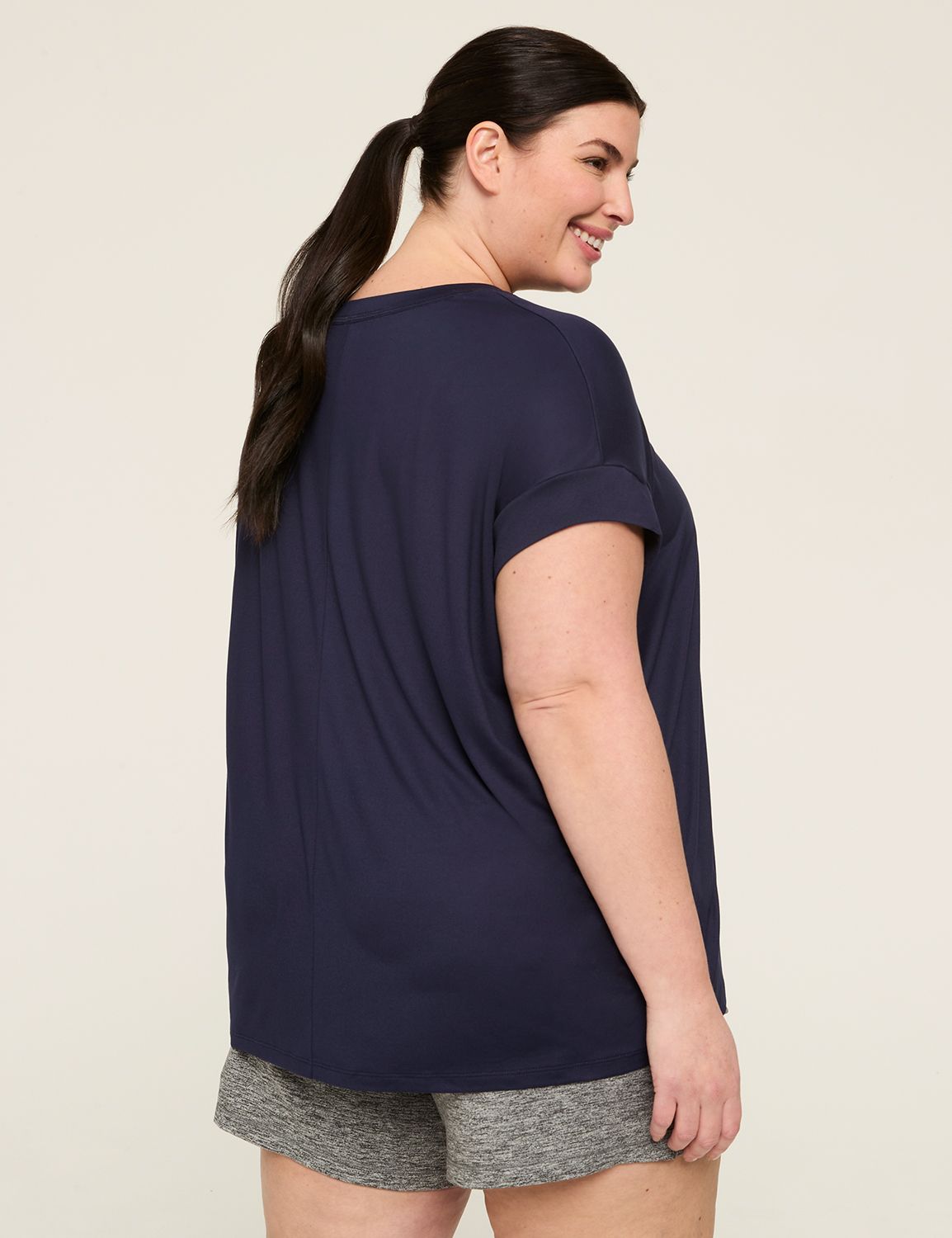Short Sleeve Crew Neckline Recycled | LaneBryant